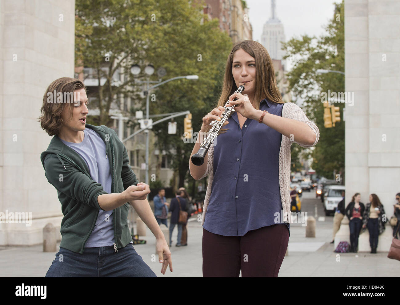 MOZART IN THE JUNGLE, l-r: Peter Vack, Lola Kirke in 'Fifth Chair ...