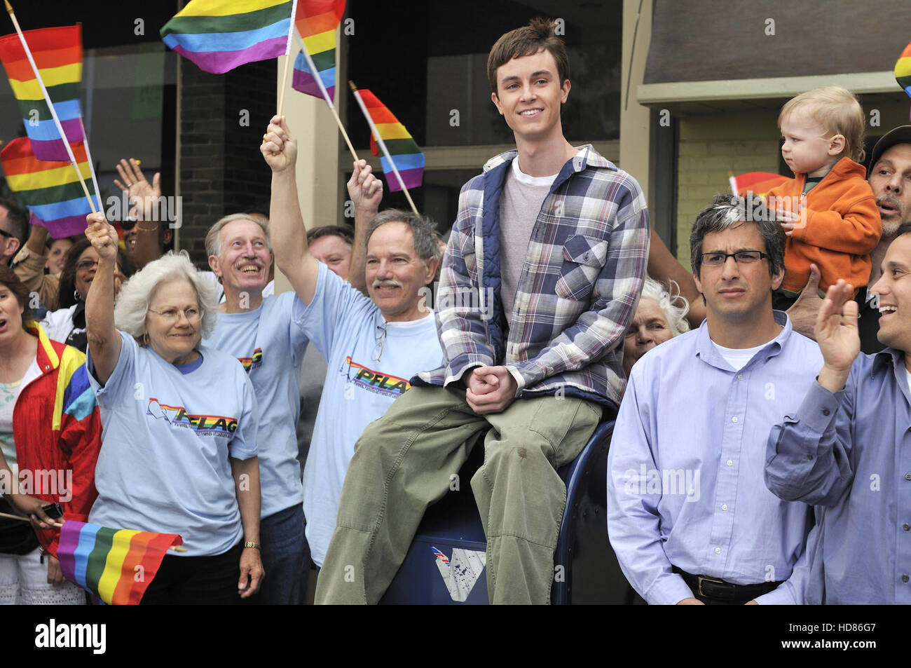 PRAYERS FOR BOBBY, Mary Griffith (2nd from left), Ryan Kelley (center ...