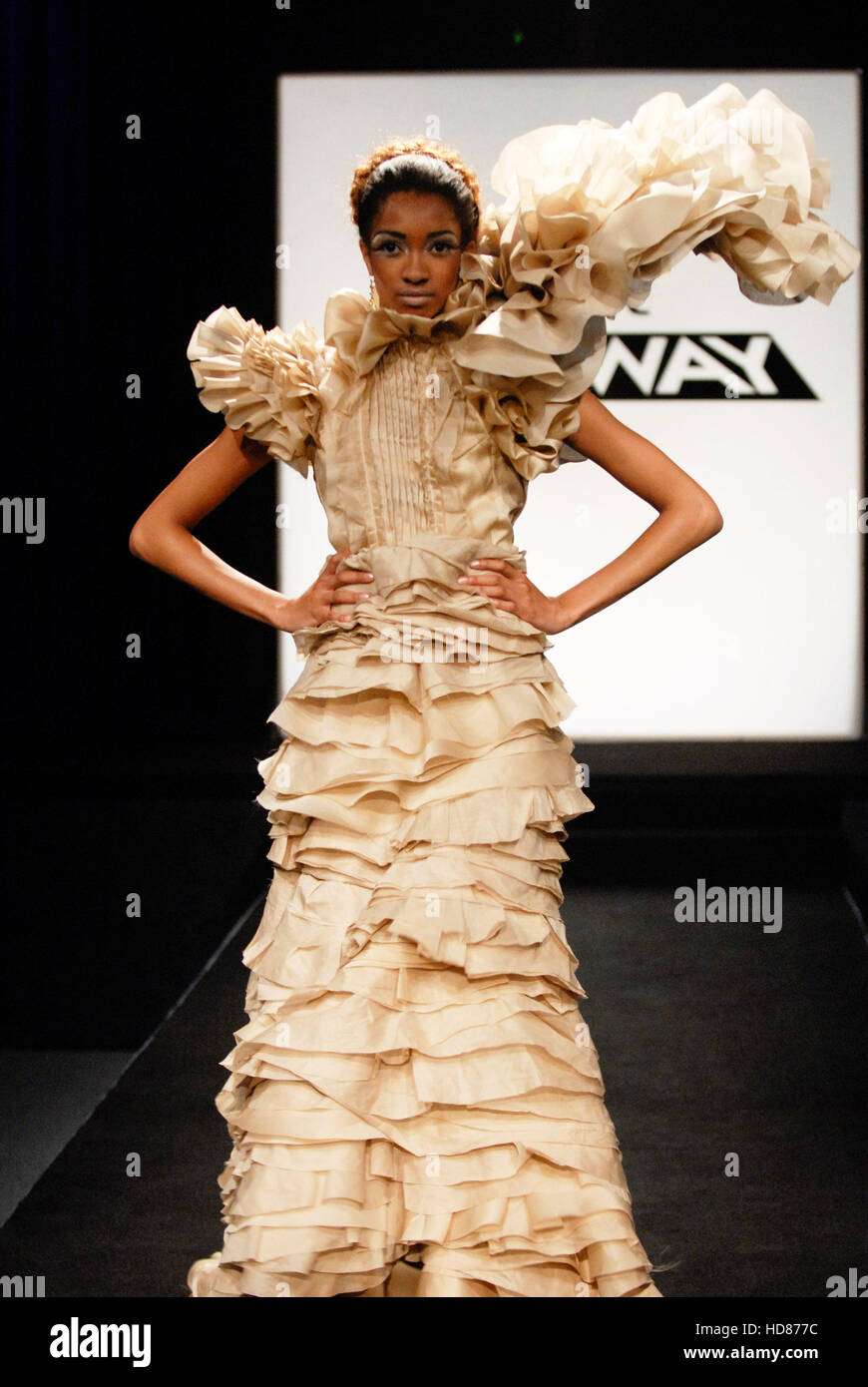 PROJECT RUNWAY, model Marcia (modeling design by team of Christian ...