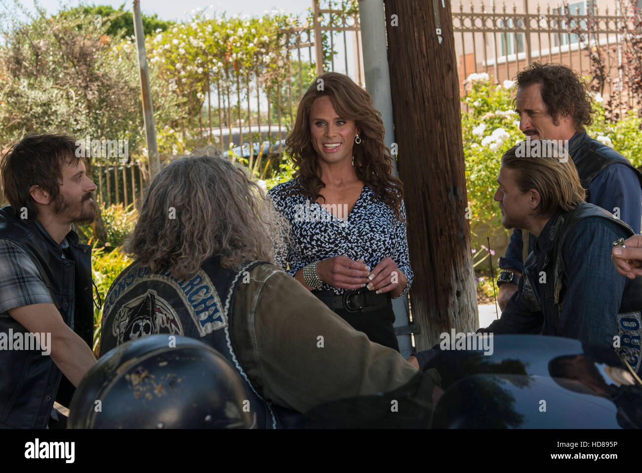 SONS OF ANARCHY, l-r: Niko Nicotera, Mark Boone Junior, Walton Goggins ...
