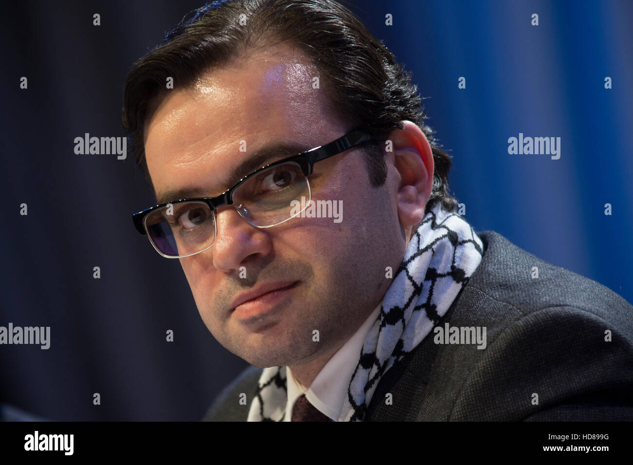 Palestine Minister of Culture Affairs, Dr. Ihab Bseiso during opening ...