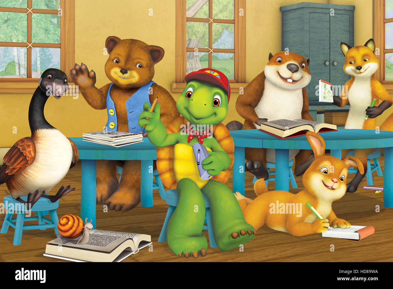 FRANKLIN AND FRIENDS, (from left): Goose, Snail, Bear, Franklin, Rabbit ...