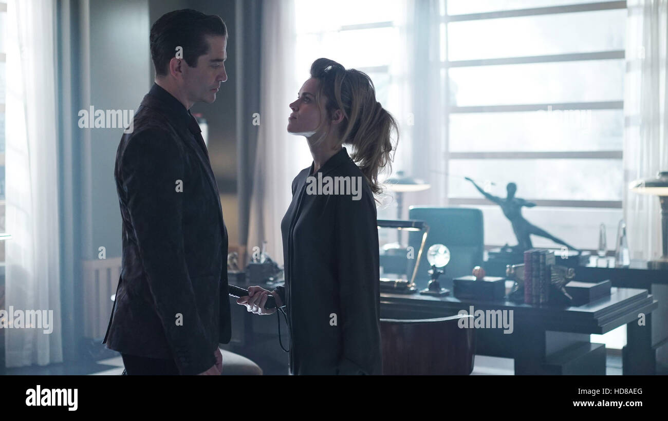 GOTHAM, (from left): James Frain, Erin Richards, 'Rise of the Villains ...