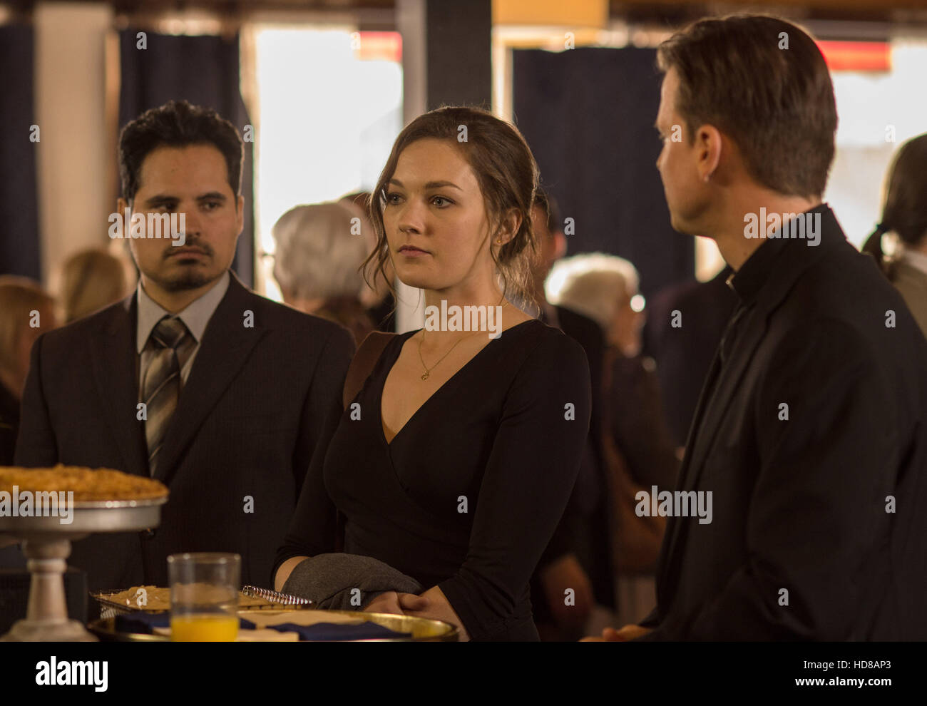 GRACEPOINT, (from left): Michael Pena, Virginia Kull, Kevin Rankin ...