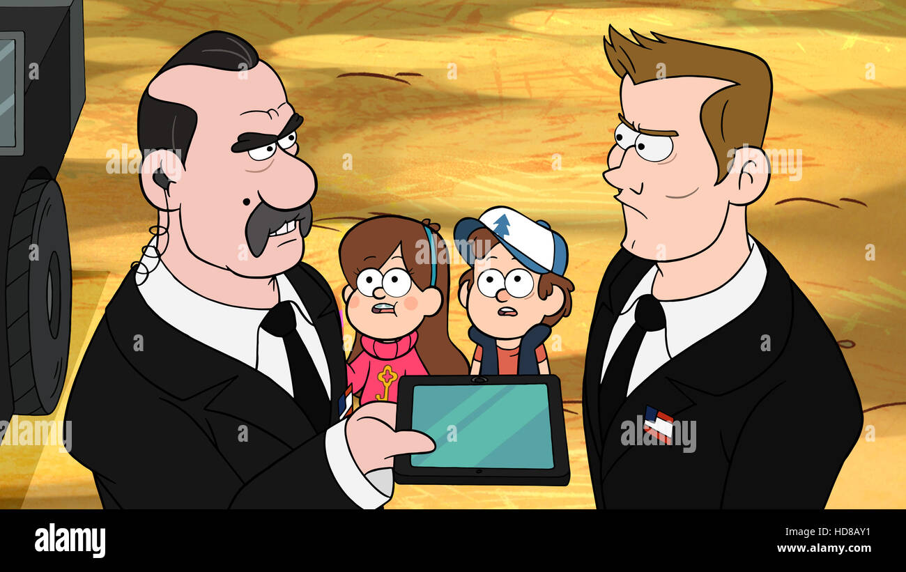 GRAVITY FALLS, l-r: Agent Powers, Mabel, Dipper, Agent Trigger, in 'Not ...