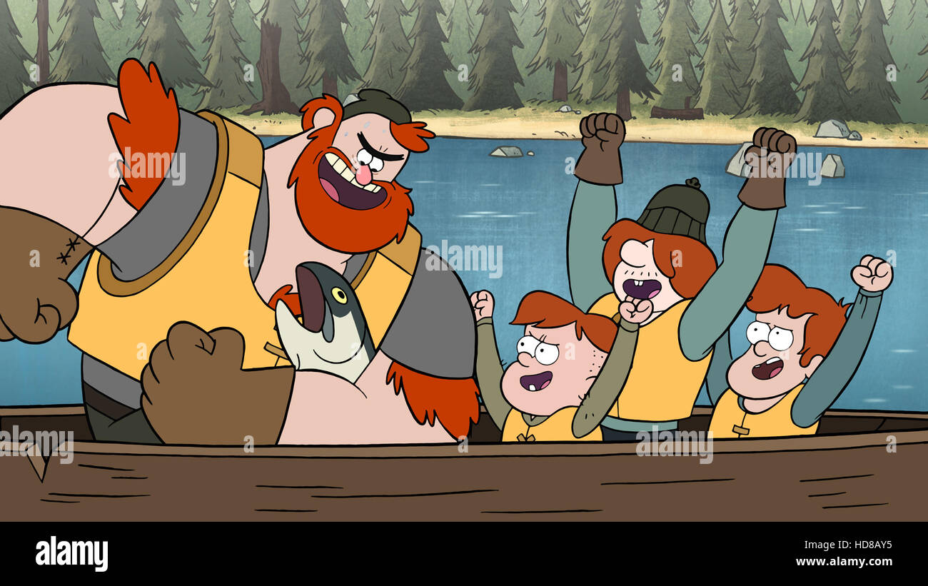 GRAVITY FALLS, (from left): Manly Dan and his sons, 'The Legend of ...