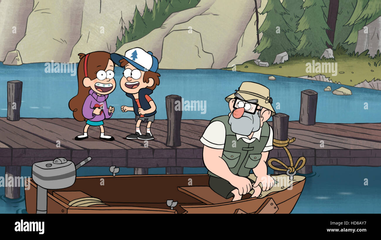 GRAVITY FALLS, (from left): Mabel, Dipper, Uncle Stan, 'The Legend of ...