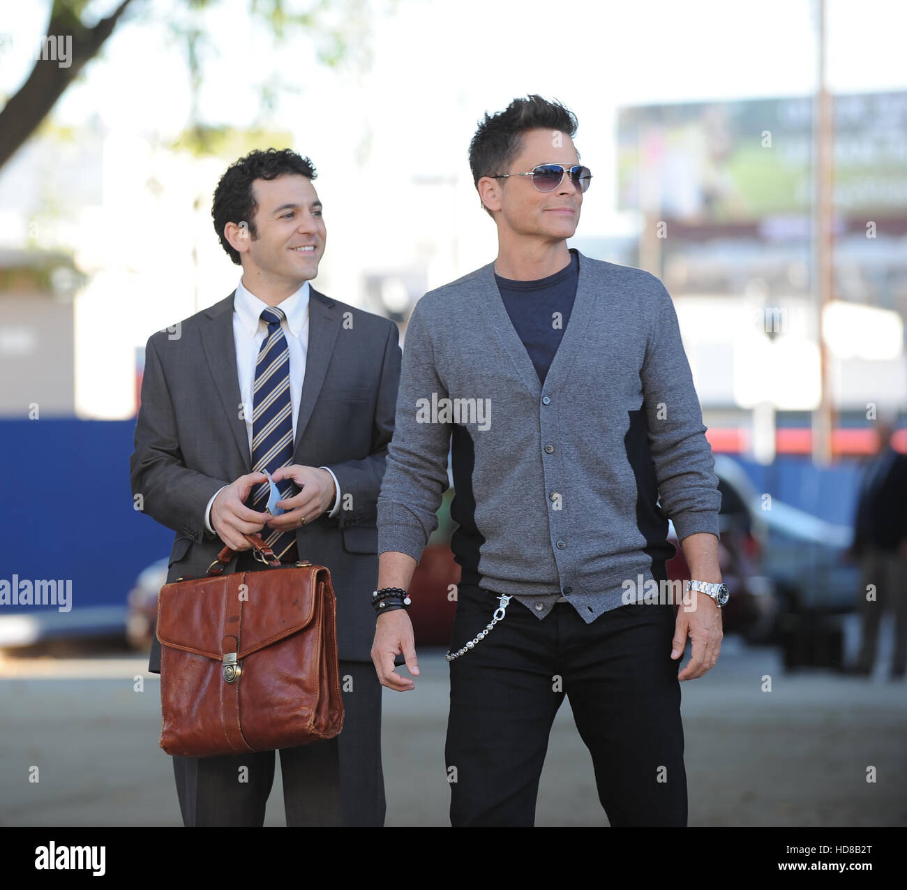 THE GRINDER, l-r: Fred Savage, Rob Lowe in 'Pilot' (Season 1, Episode 1 ...