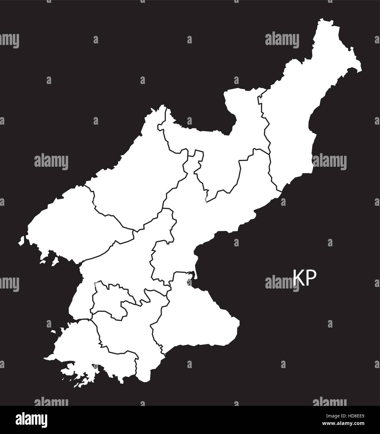 Division of korea map Stock Vector Images - Alamy