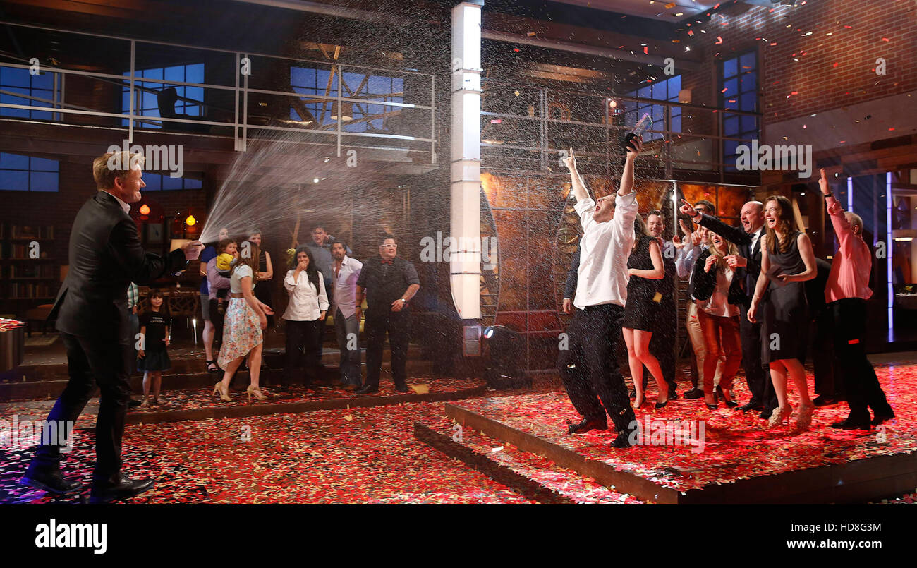 MASTERCHEF, l-r: Gordon Ramsay, Luca Manfe in 'Winner Chosen' (Season 4 ...