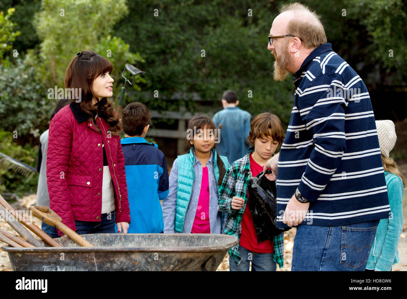NEW GIRL, l-r: Zooey Deschanel, Brian Posehn in 'Coming Out' (Season 4 ...