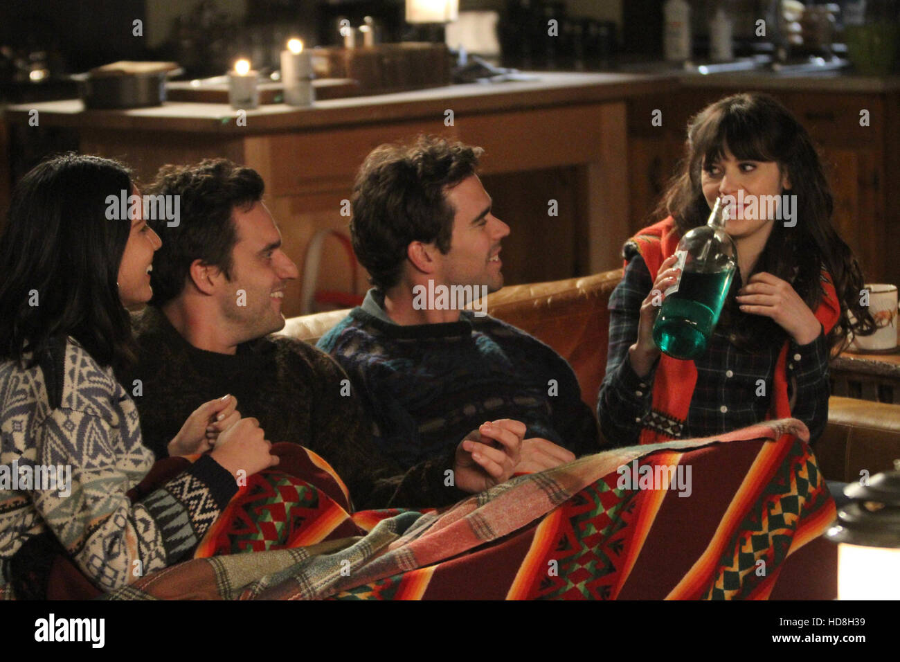 NEW GIRL, l-r: Olivia Munn, Jake Johnson, David Walton, Zooey Deschanel ...