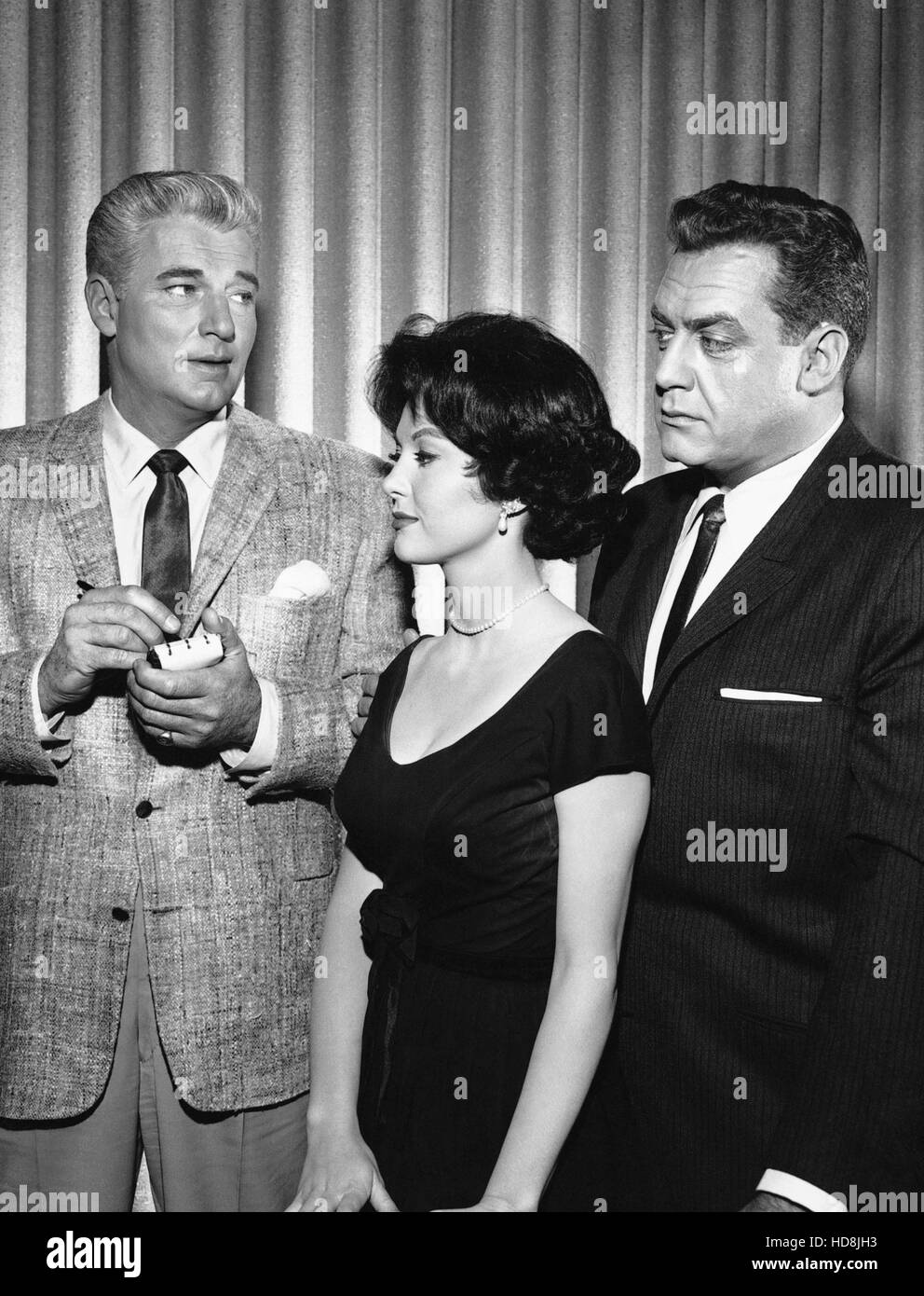 PERRY MASON, William Hopper (left), Raymond Burr (right), 1957-66 Stock ...