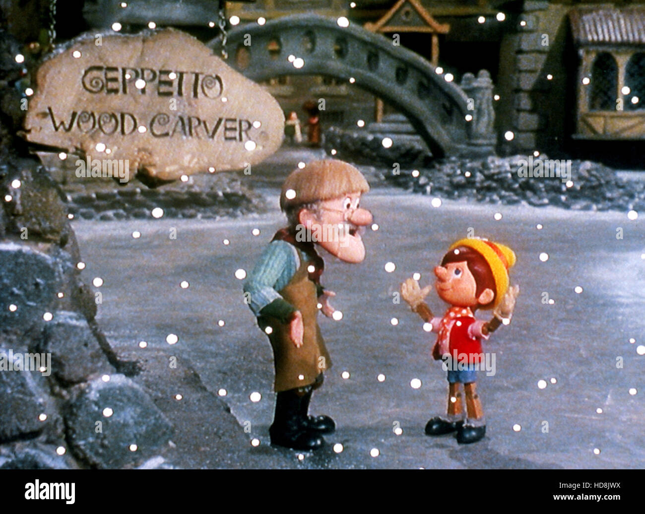 PINOCCHIO'S CHRISTMAS, (from left): Geppatto, Pinocchio, 1980. © Rankin ...