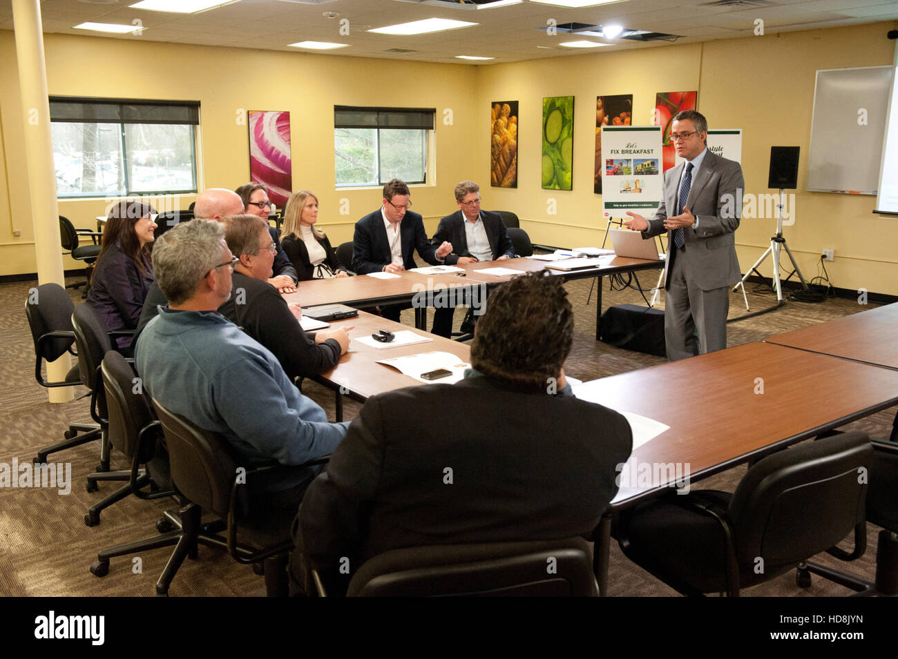THE PITCH, (from left): Andrew Delbridge, Jonathan Cude, Liz Paradise ...