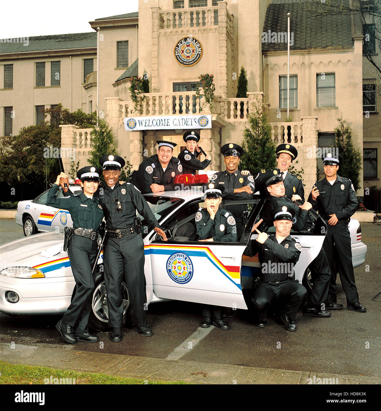 POLICE ACADEMY: THE SERIES, (front): Christine Gonzales, Jeremiah ...