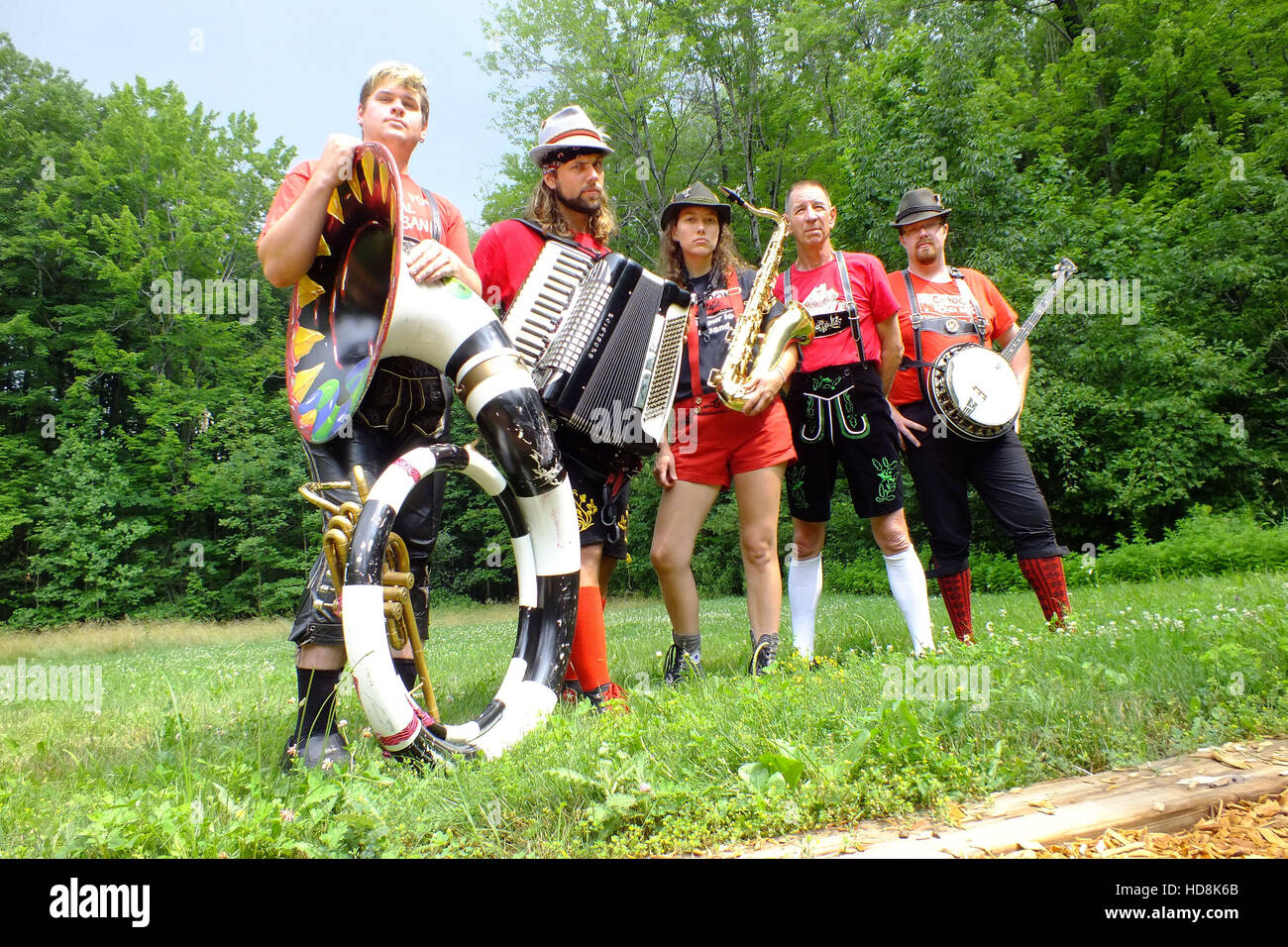 POLKA KINGS, (from left): Paul Coates, Jake Kouwe, Emily Burke, Pops ...