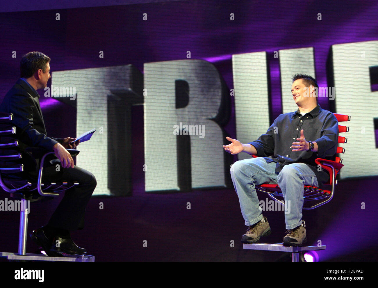 THE MOMENT OF TRUTH, host Mark Walberg, contestant Michael, (Season 1 ...