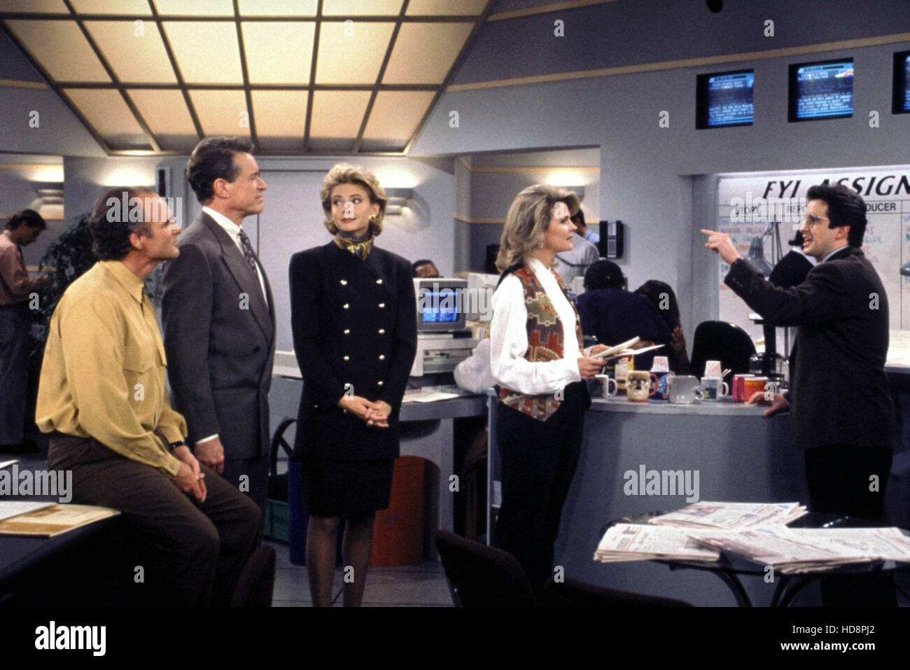 MURPHY BROWN, (l-r): Joe Regalbuto, Charles Kimbrough, Faith Ford ...