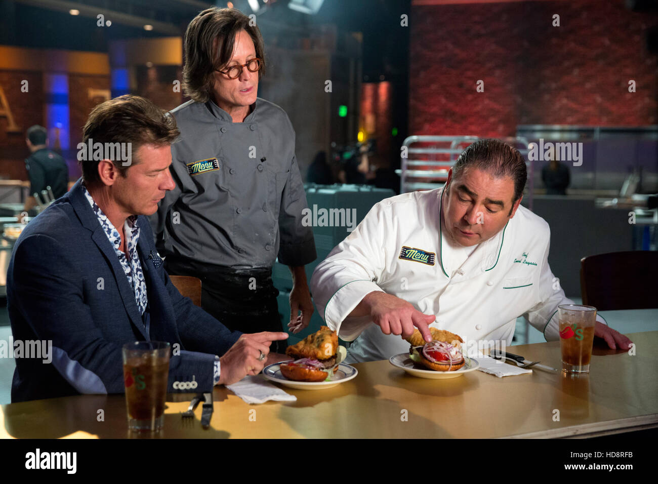 ON THE MENU, (from left): host/judges Ty Pennington, contestant chef ...