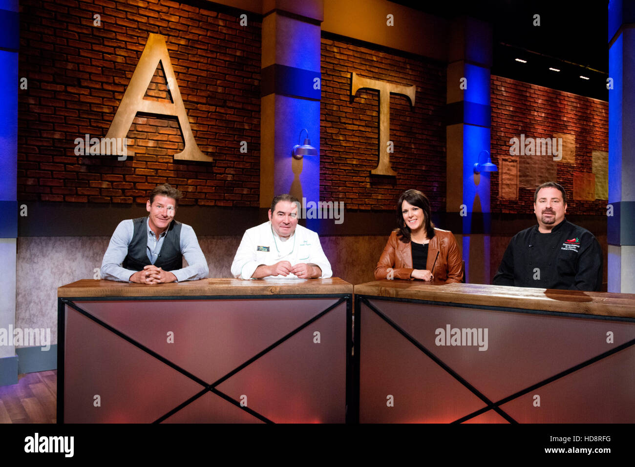 ON THE MENU, (from left): host/judges Ty Pennington, Emeril Lagasse ...