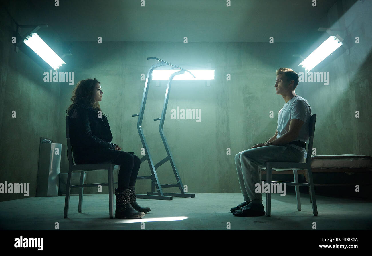 ORPHAN BLACK, (from left): Tatiana Maslany (as Sarah), Ari Millen (as ...