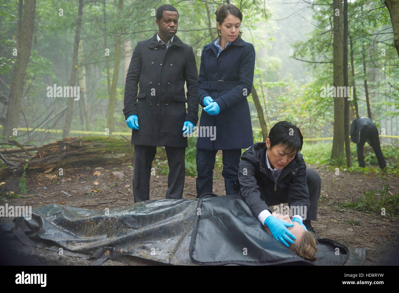 ORPHAN BLACK, l-r: Kevin Hanchard, Tatiana Maslany, Jean Yoon in 'The ...
