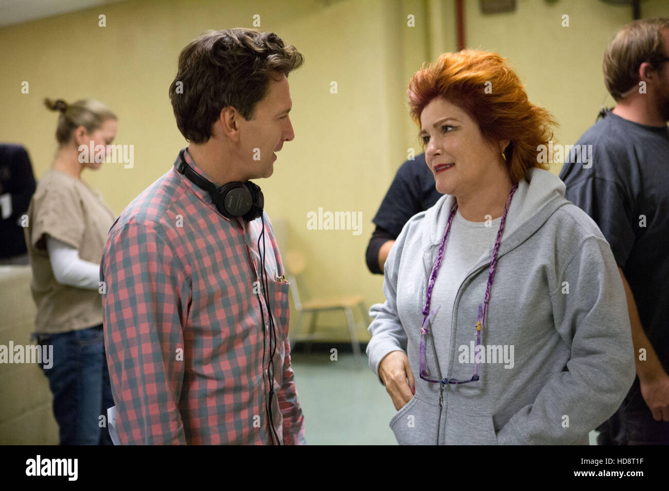 ORANGE IS THE NEW BLACK, (from left): director Andrew McCarthy, Kate Mulgrew on-set, (Season 2 ...