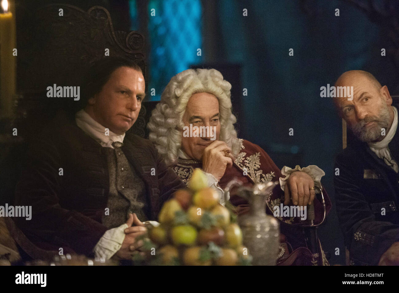 OUTLANDER, l-r: Gary Lewis, Simon Callow, Graham McTavish in 'By the ...