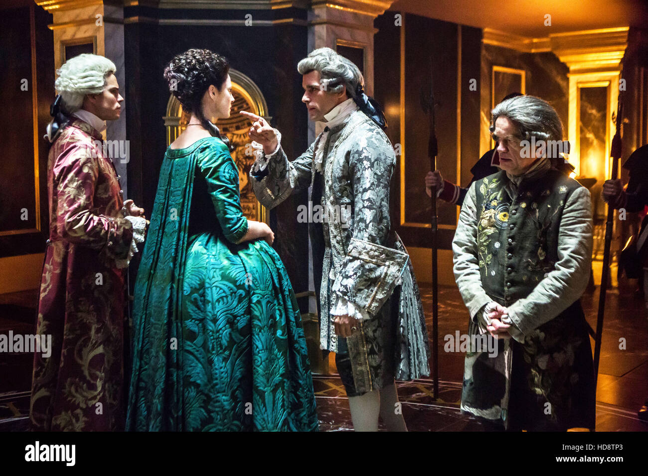 OUTLANDER, l-r: Lionel Lingelser, Caitriona Balfe, Stanley Weber ...