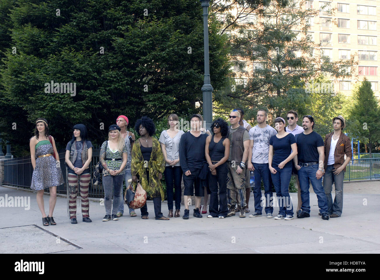 PROJECT RUNWAY, (from left) Emily, Stella, Kelli, Blayne (pink hat ...