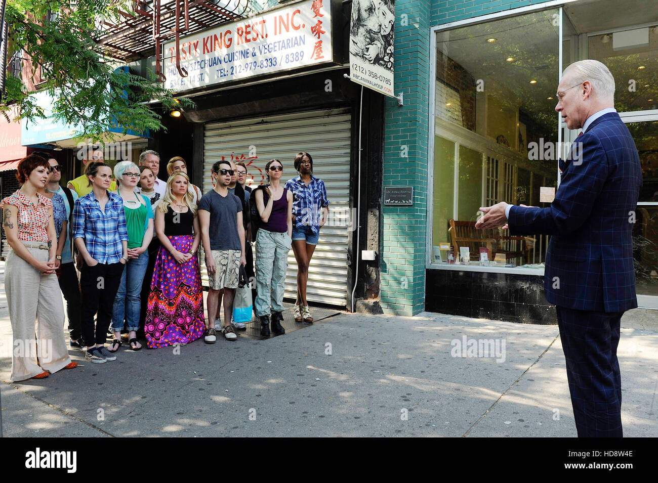 PROJECT RUNWAY, (from left): contestant designers with mentor Tim Gunn ...