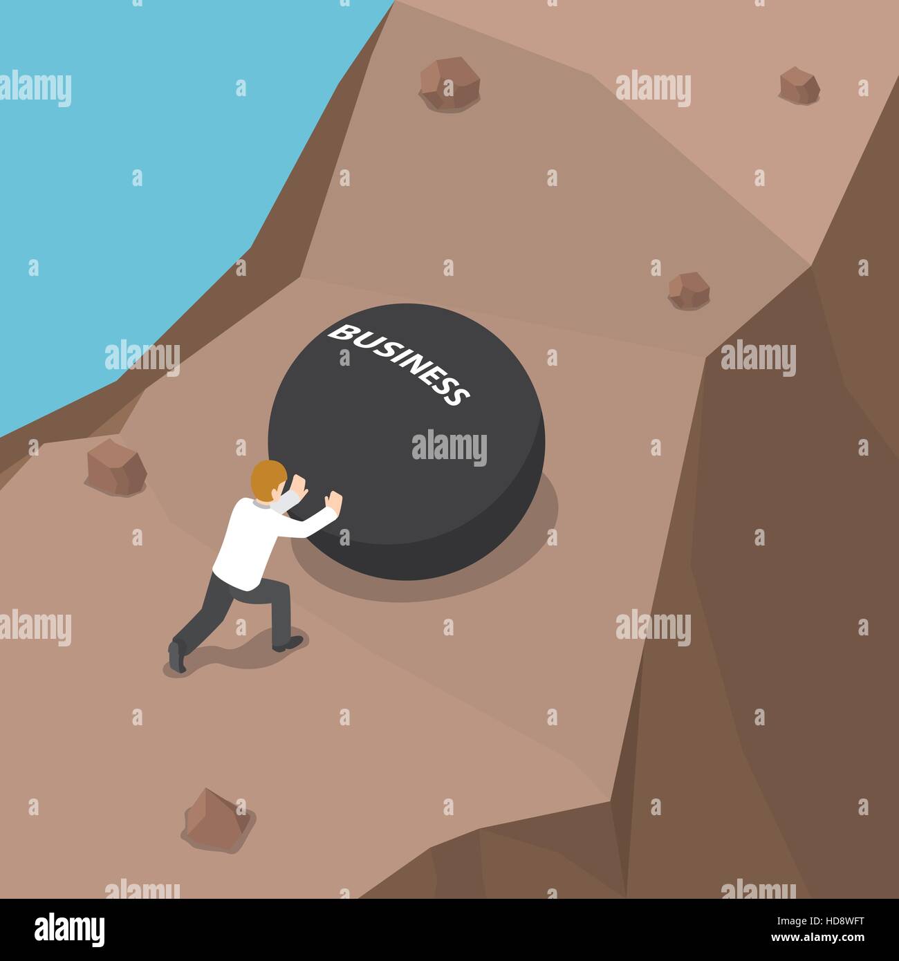 Pushing rock uphill hi-res stock photography and images - Alamy