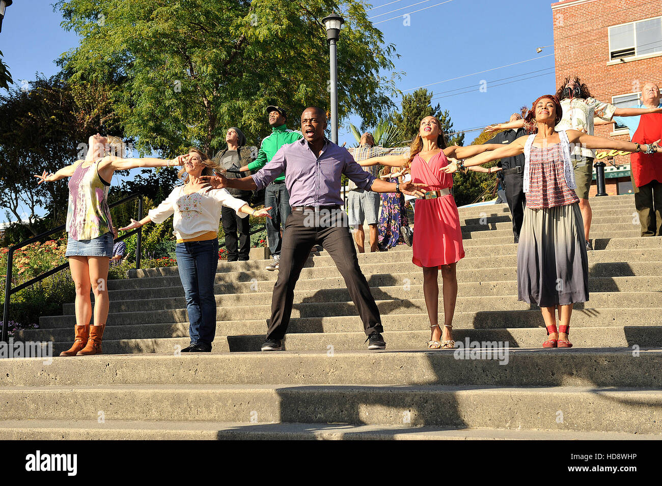 PSYCH, center: Dule Hill in 'Psych: The Musical' (Season 7, Episodes 15 ...