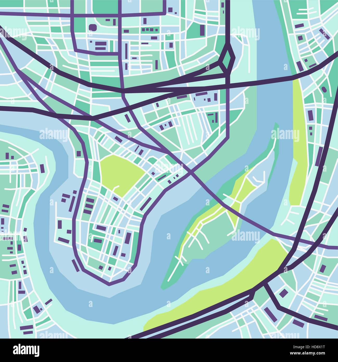 Modern city map hi-res stock photography and images - Alamy