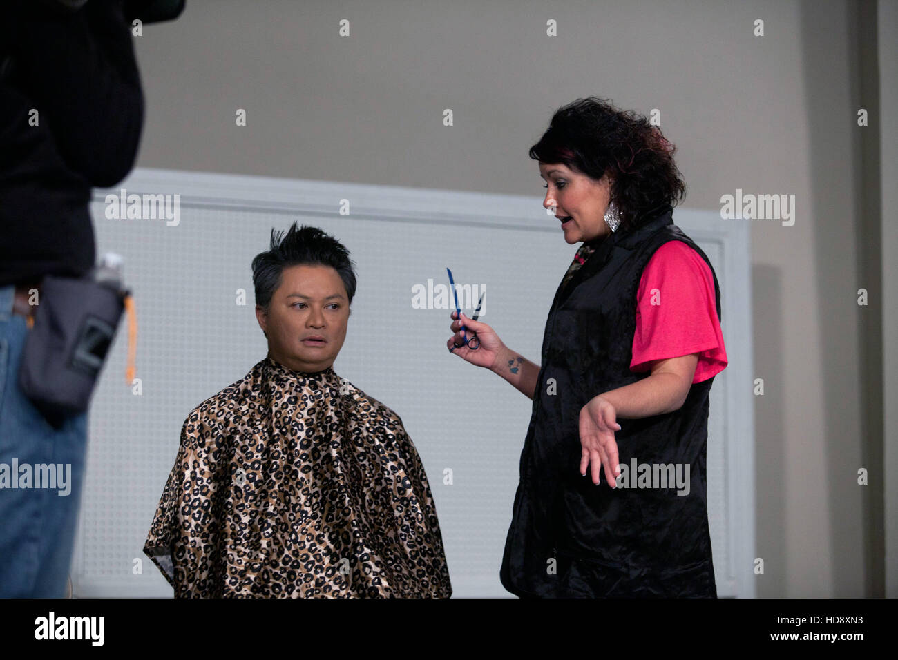 SHOWVILLE, (from left): mentor Alec Mapa, finalist Miss Cindy, 'Hugo ...