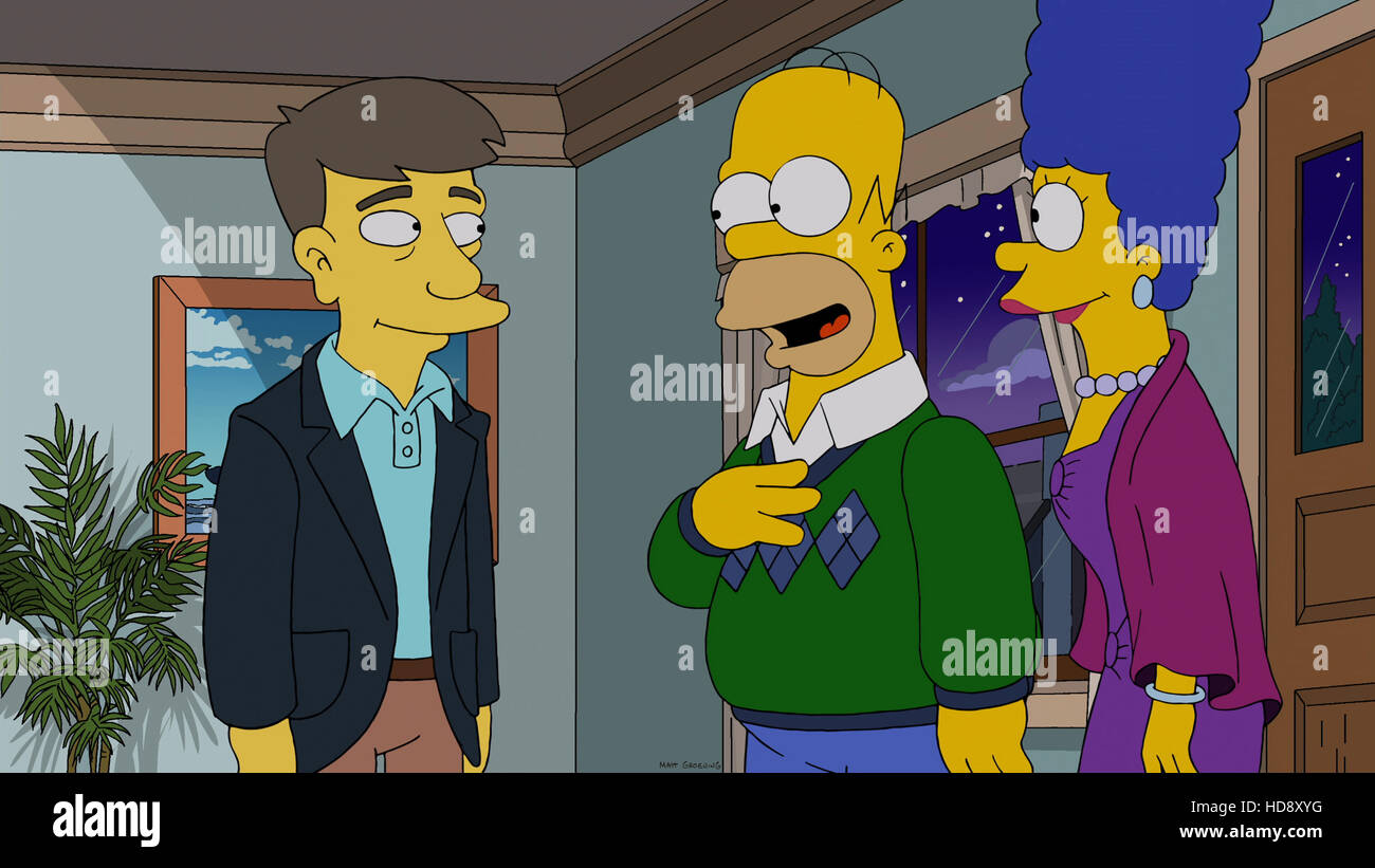 THE SIMPSONS, l-r: Booth Wilkes-John (voice: John Oliver), Homer ...