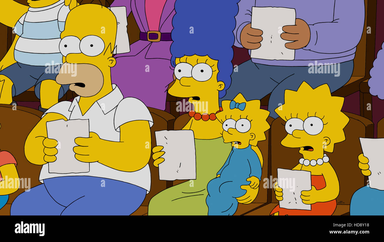 THE SIMPSONS, l-r: Homer Simpson, Marge Simpson, Maggie Simpson, Lisa ...