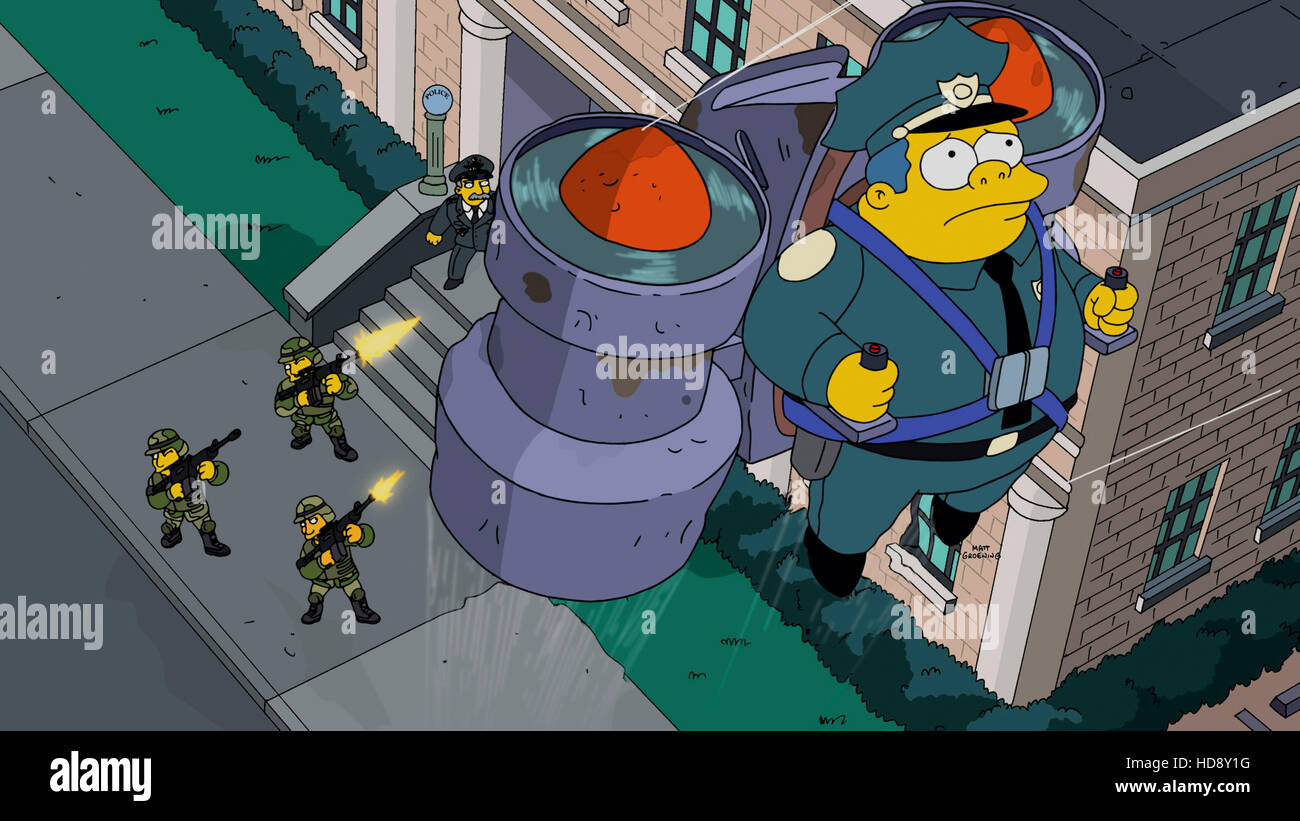 THE SIMPSONS, Chief Wiggum, 'Sky Police', (Season 26, ep. 2616, aired ...