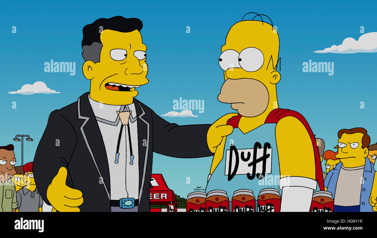 THE SIMPSONS, (from left): H.K. Duff (guest voice Stacy Keach), Homer ...
