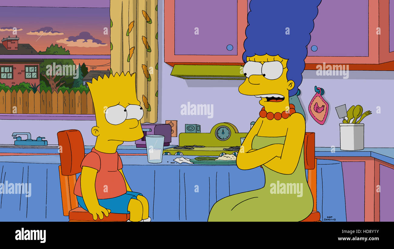 THE SIMPSONS, (from left): Bart Simpson, Marge Simpson, 'Peeping Mom ...