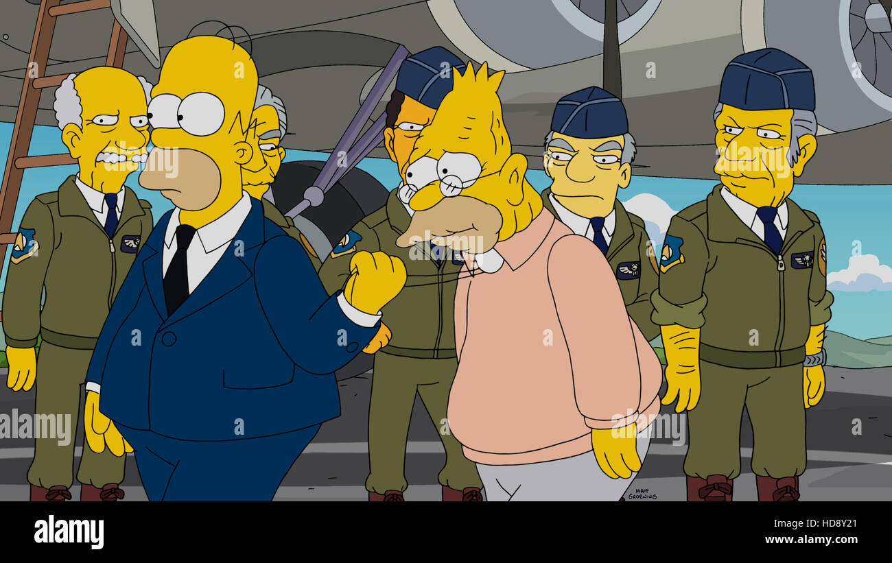 THE SIMPSONS, (front, from left): Homer Simpson, Abe Simpson (aka ...