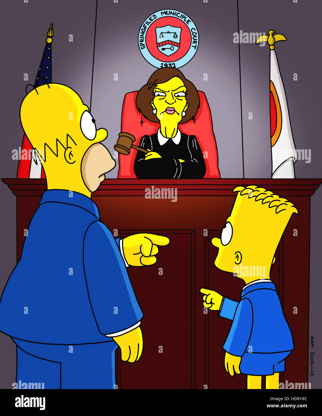 THE SIMPSONS, Homer & Bart in court, 1989-present Stock Photo - Alamy