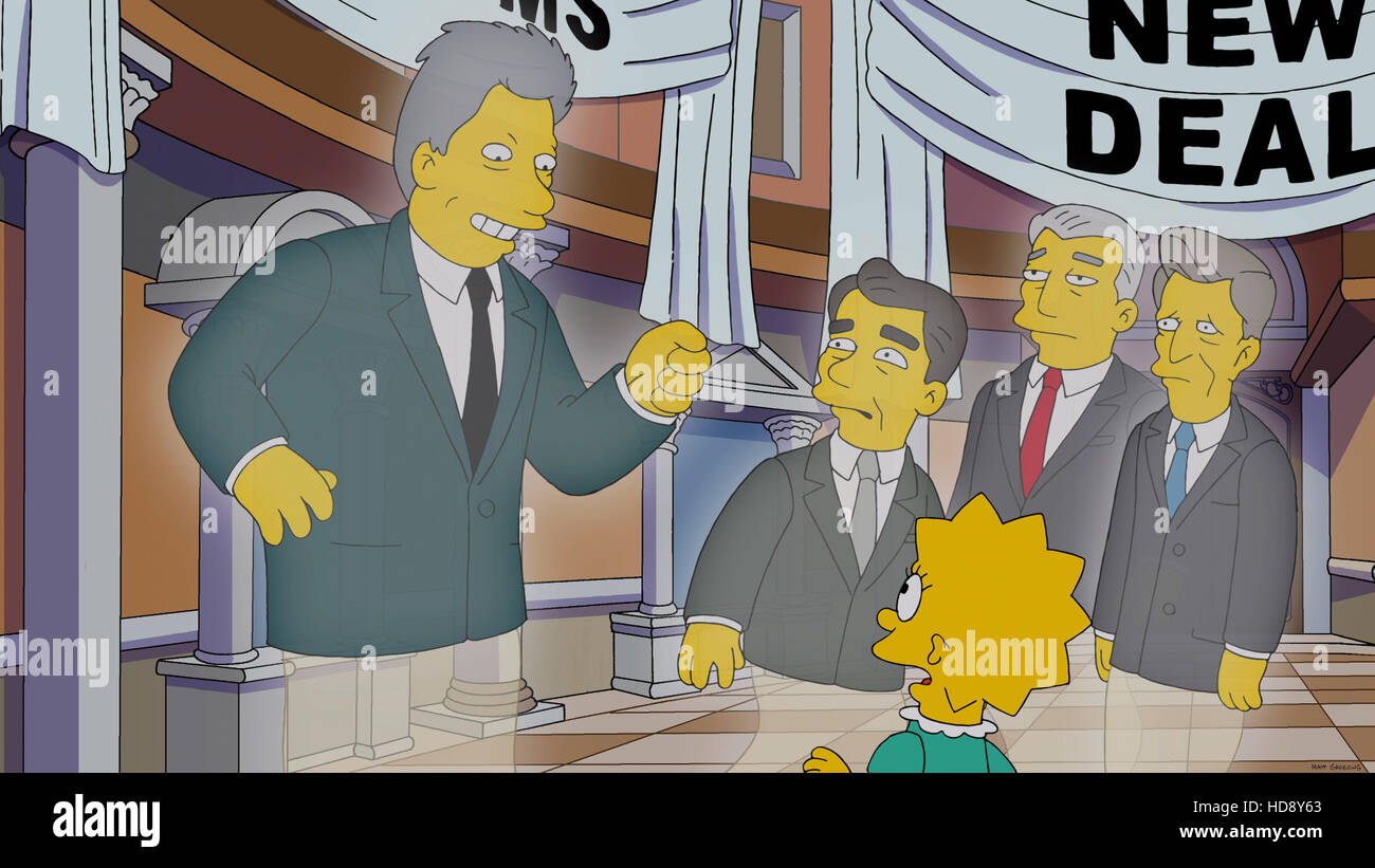 THE SIMPSONS, (from left): Bill Clinton (left), Lisa Simpson (bottom ...