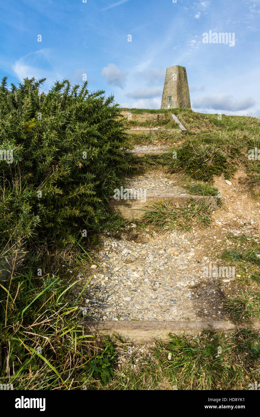 Triangulation Point on Abbotsbury Castle ancient earthwork, Abbotsbury ...