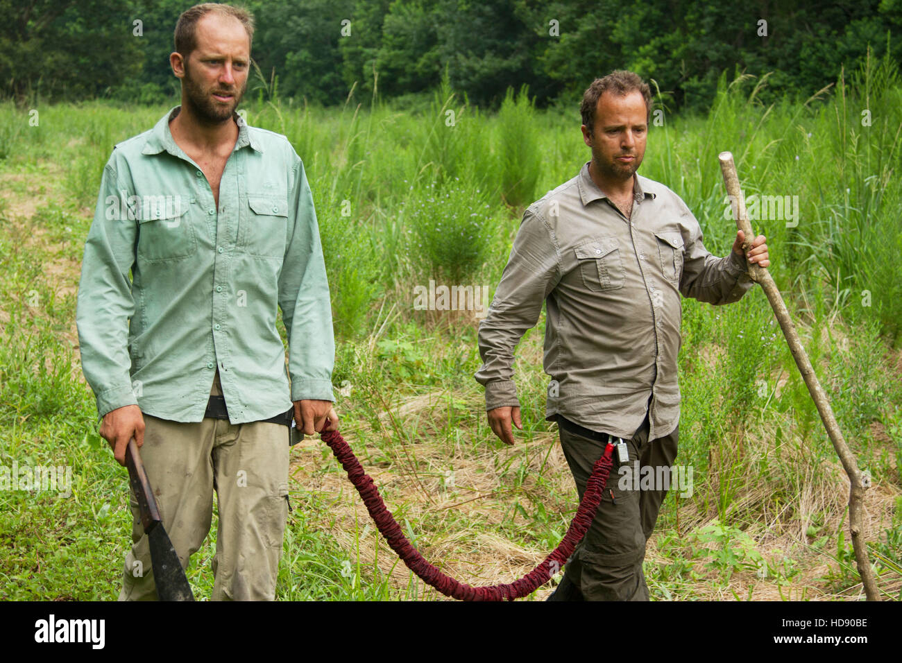 TETHERED, (from left): Rob Greenfield, Kevin, 'Alligator Bayou ...