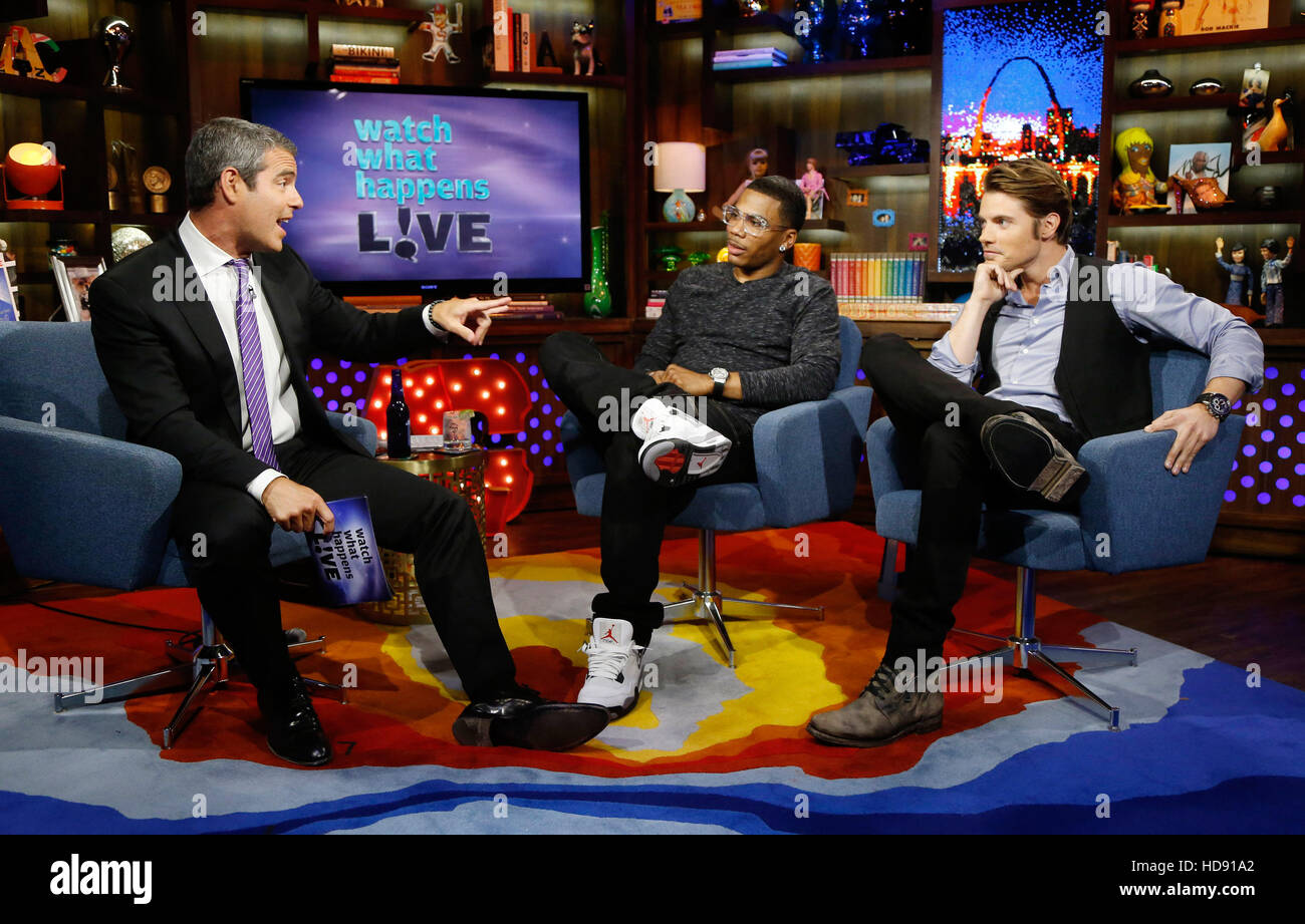 WATCH WHAT HAPPENS LIVE, (from left): host Andy Cohen, Nelly, Josh ...