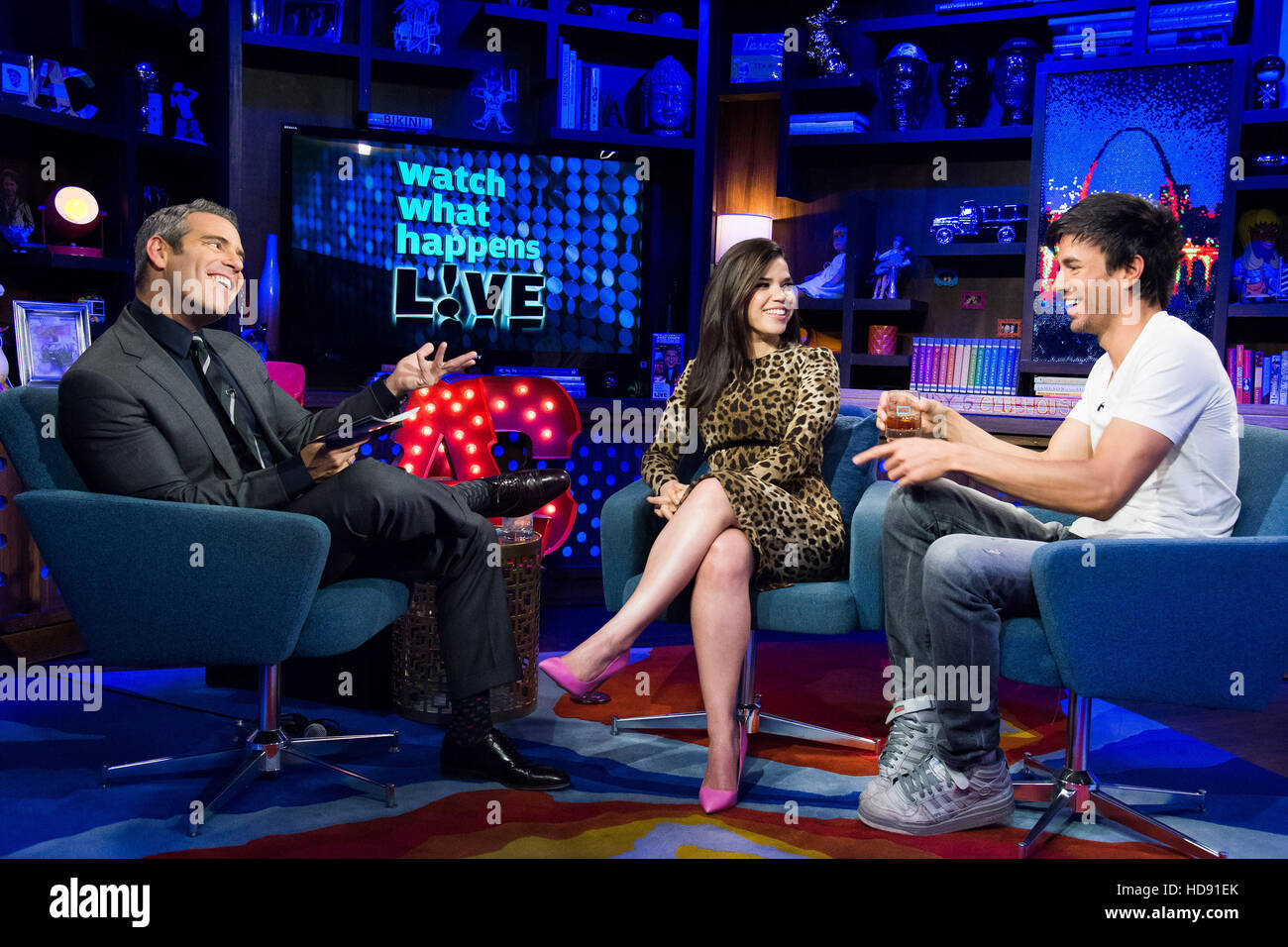 WATCH WHAT HAPPENS LIVE, l-r: Andy Cohen, America Ferrera, Enrique ...