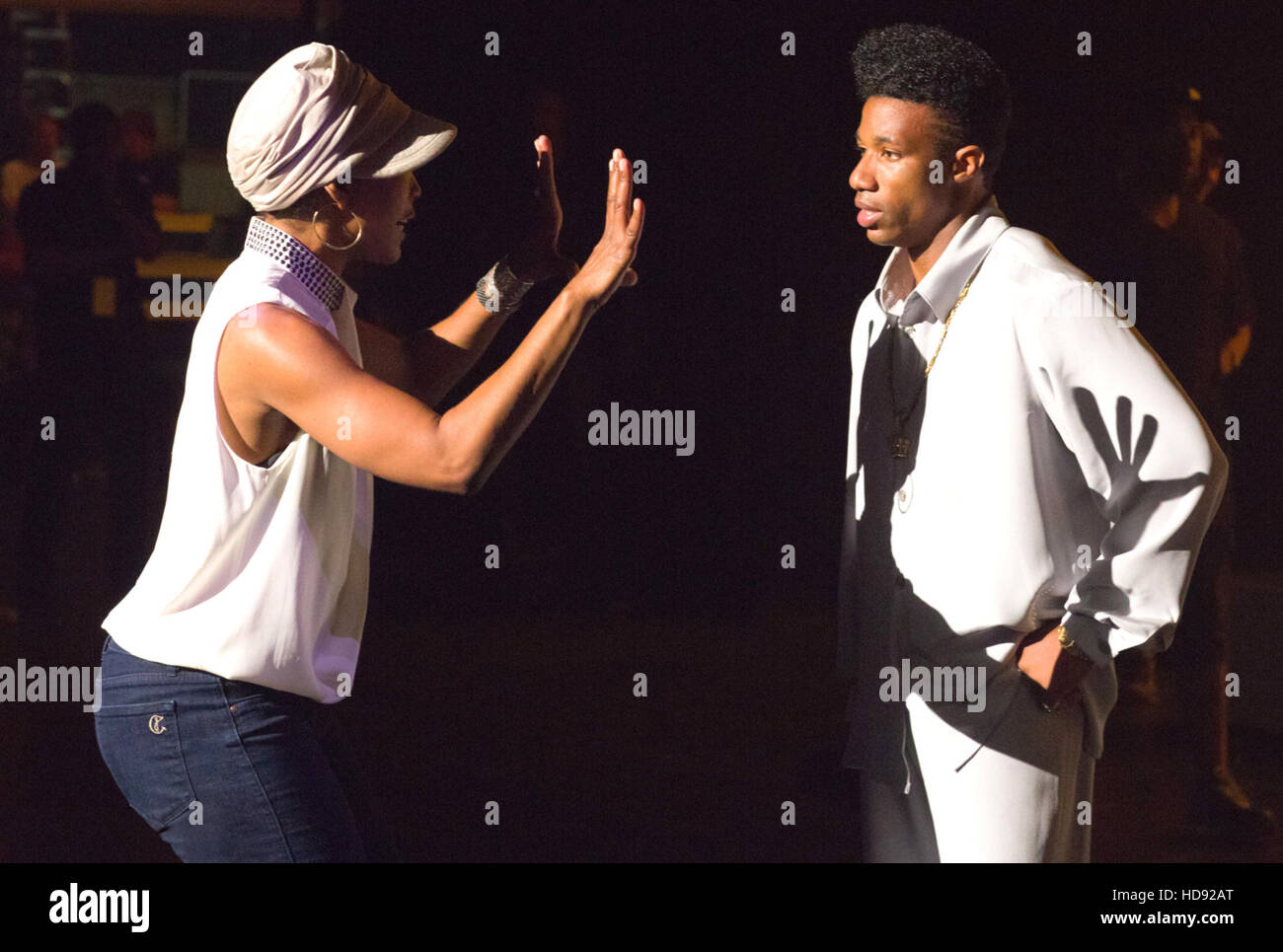 WHITNEY, (from left): director Angela Bassett, Arlen Escarpeta (as ...