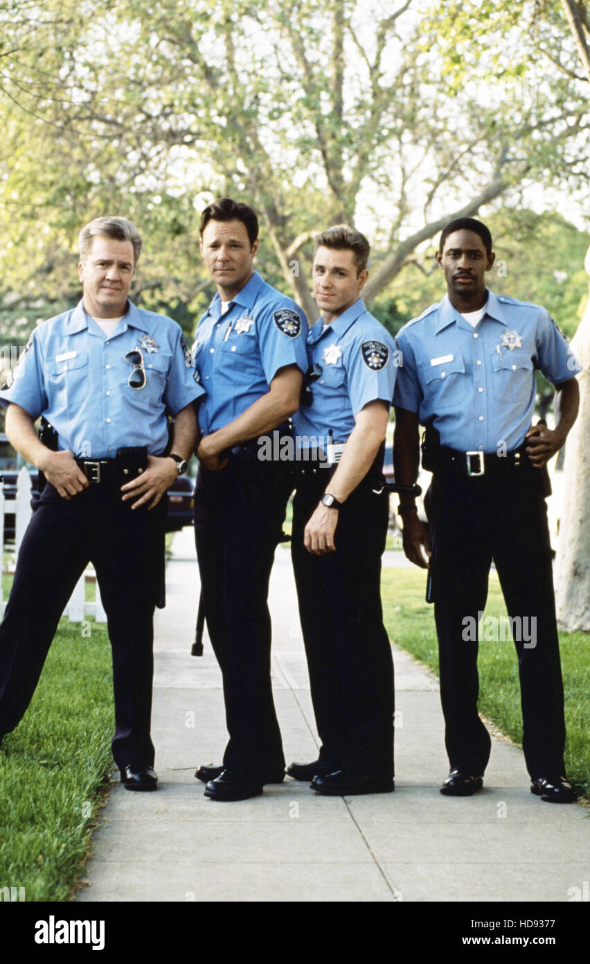 ARRESTING BEHAVIOR, from left: Leo Burmester, Chris Mulkey, Ron Eldard ...
